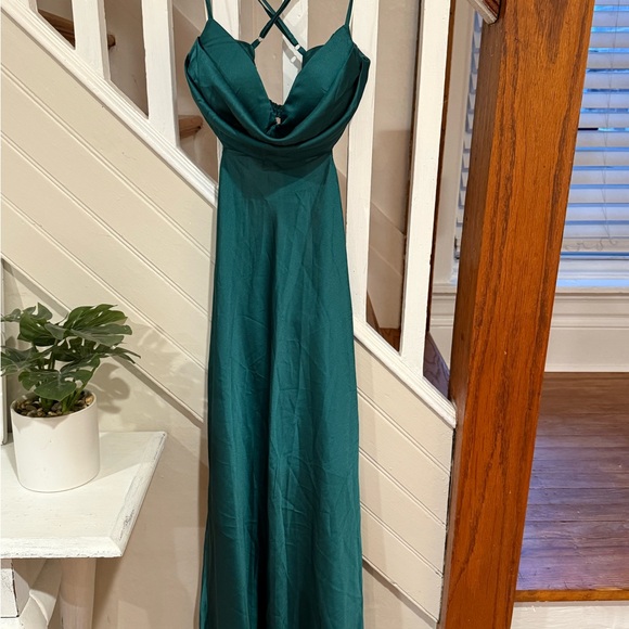 Hello Molly | Dresses | Hello Molly Teal Satin Dress | Poshmark